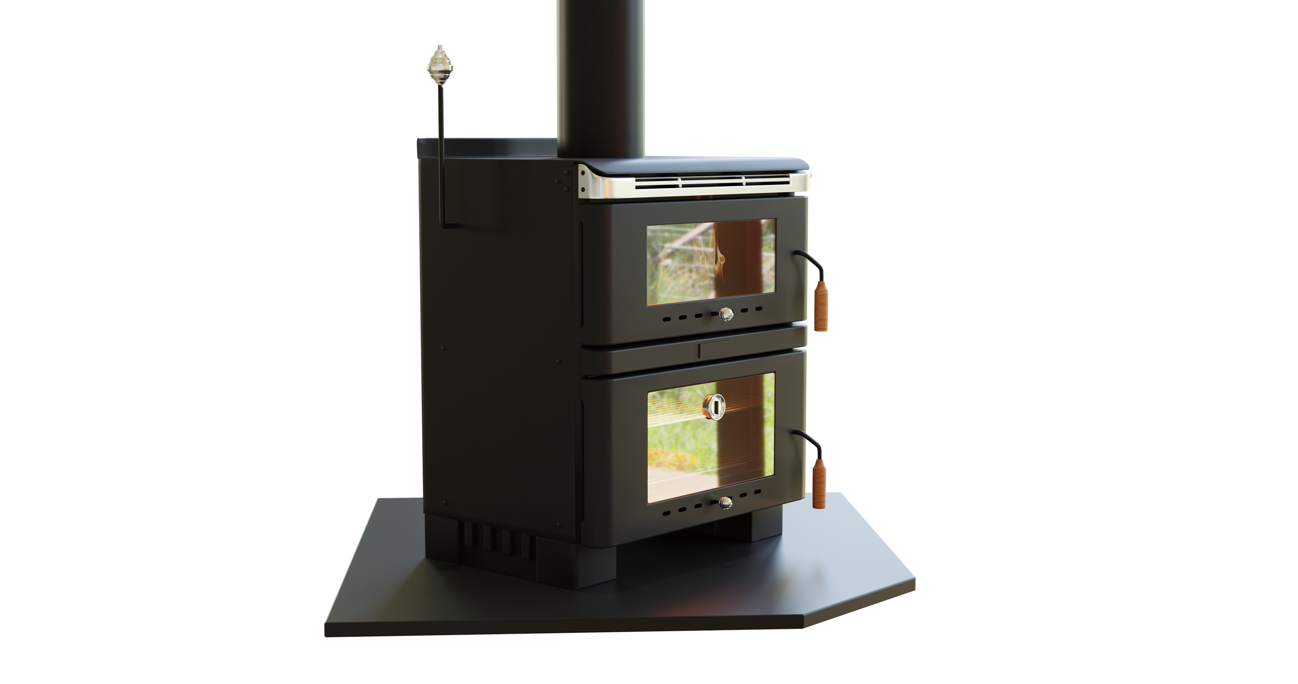Freestanding Wood Fire Heater with Bakers Oven & Cook Top — Bare Outdoors