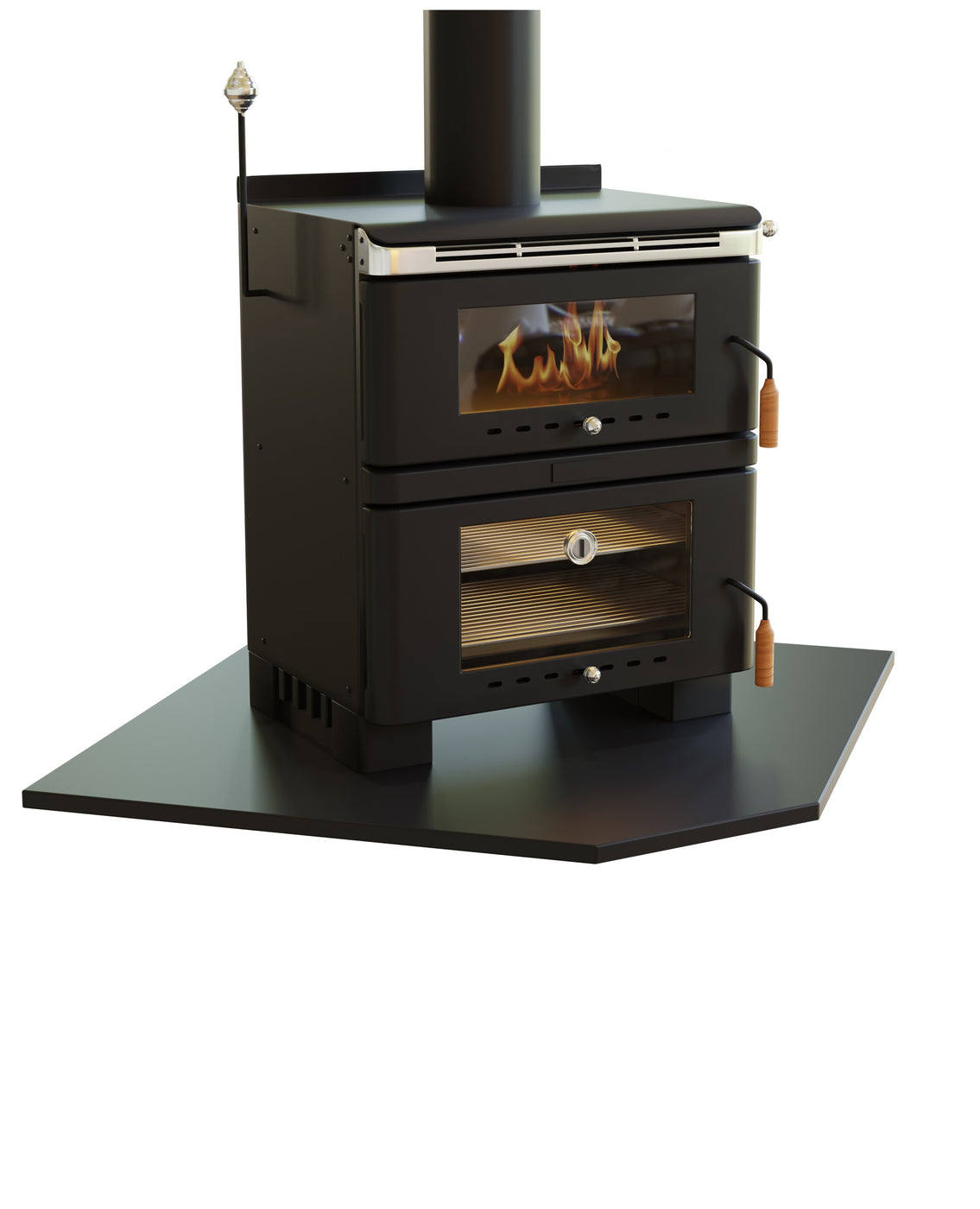 Freestanding Wood Fire Heater with Bakers Oven & Cook Top — Bare Outdoors